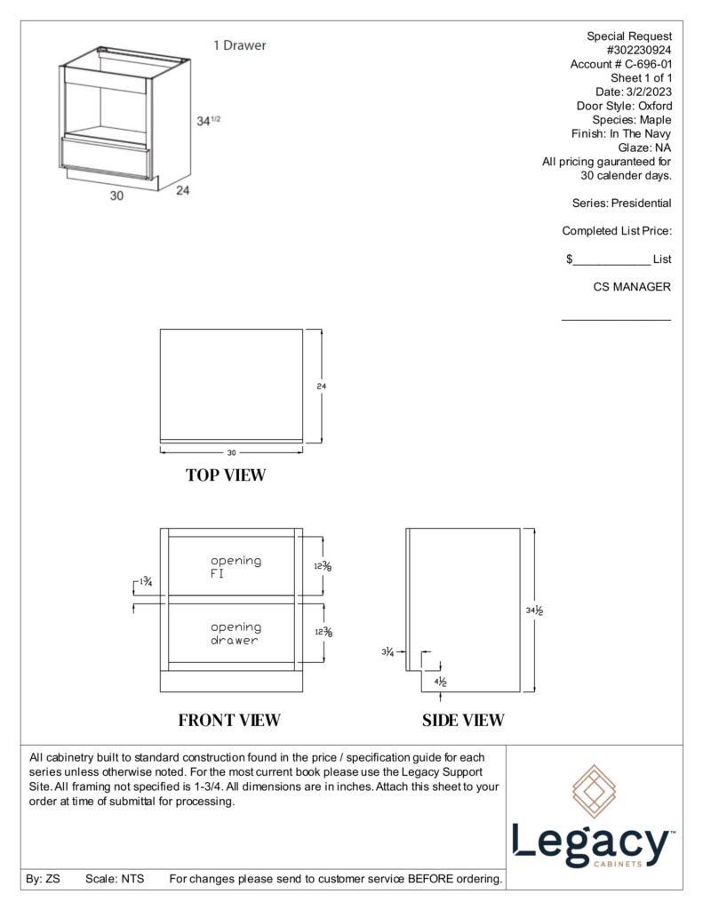 Custom Drawing Base Library - Legacy Cabinets | Legacy Cabinets