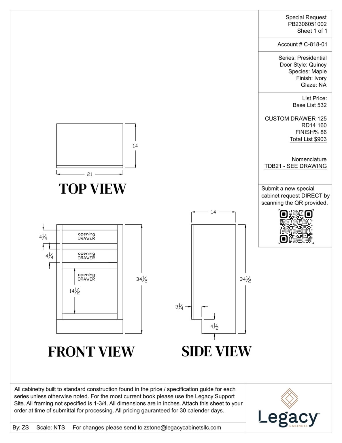 Custom Drawing Base Library - Legacy Cabinets | Legacy Cabinets