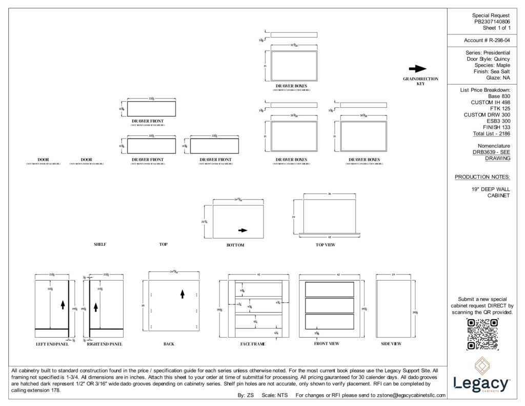 Custom Drawing Base Library - Legacy Cabinets | Legacy Cabinets