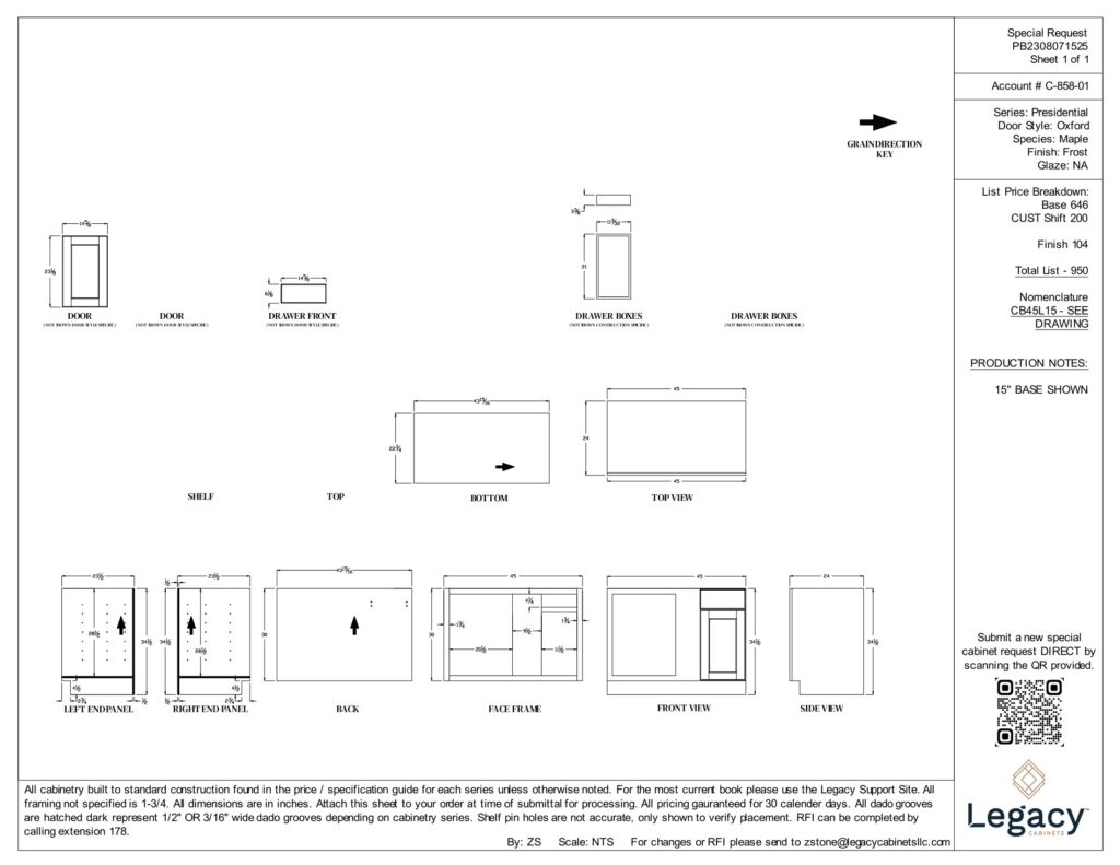 Custom Drawing Base Library - Legacy Cabinets | Legacy Cabinets