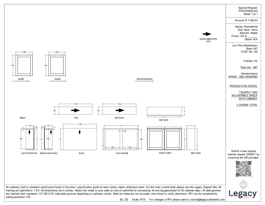 Custom Drawing Wall Library - Legacy Cabinets | Legacy Cabinets